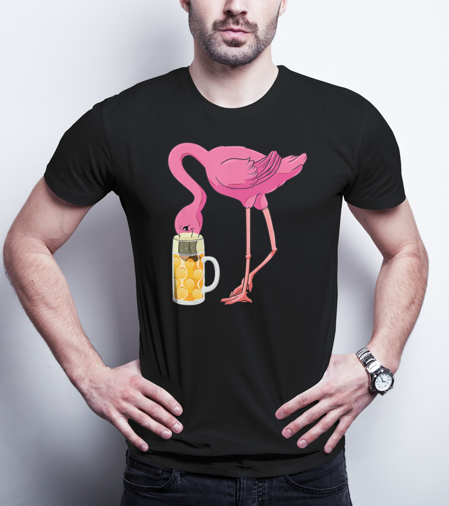 Beer Flamingo Beer Lover Alcohol Funny Oktoberfest T-Shirt