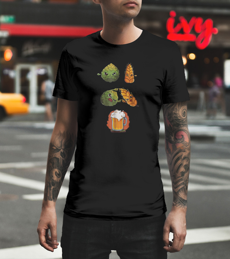 Funny Beer Fusion Hops And Barley Perfect For Alcohol Drinkers T-Shirt