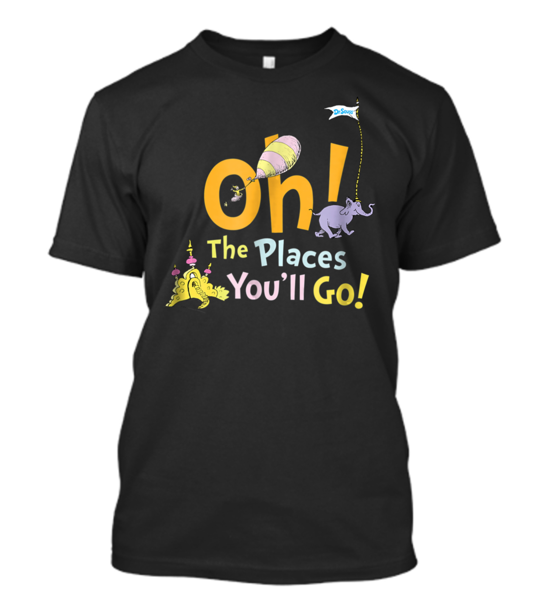 Dr. Seuss Oh The Places You'll Go Elephant And Balloon Adventure T-Shirt
