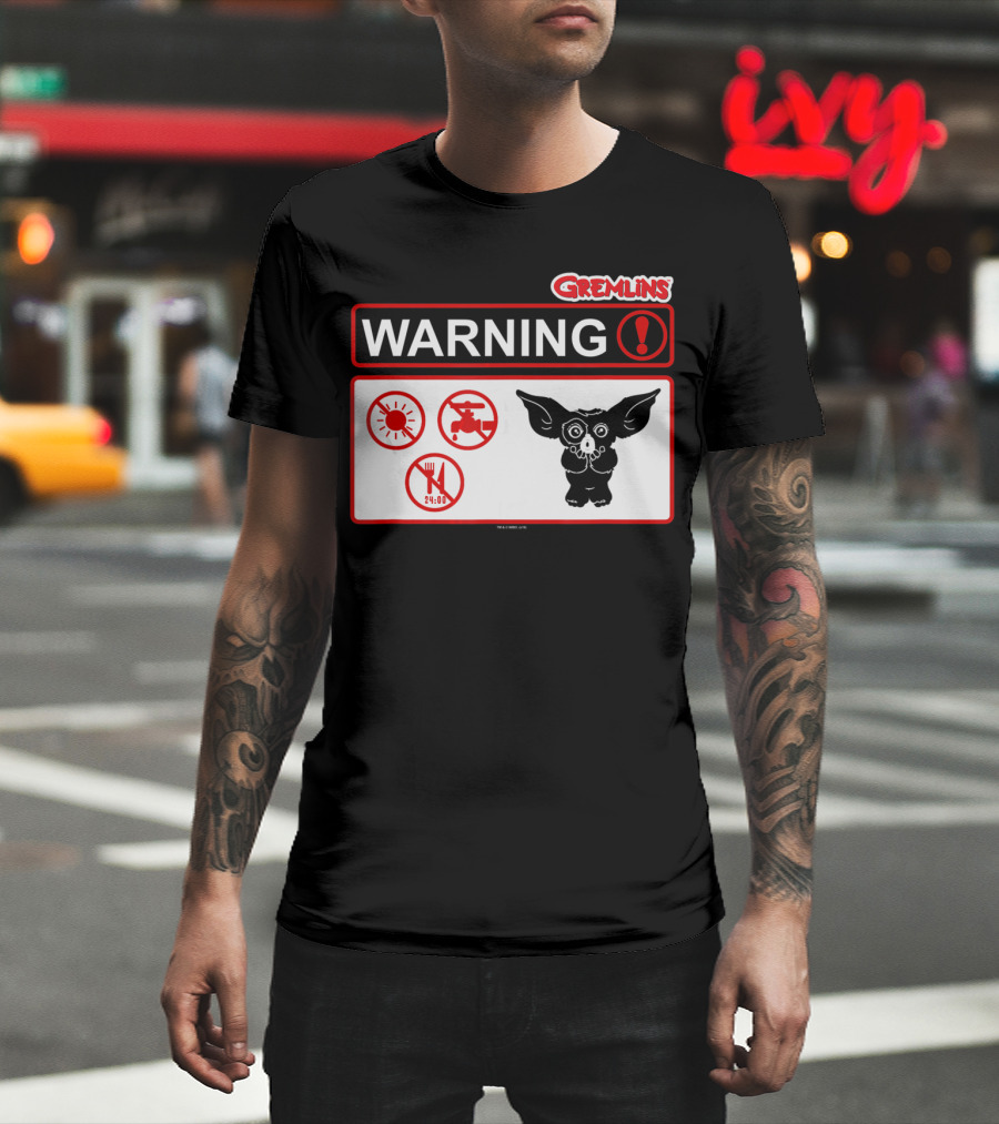 Gremlins Warning Sign Icons Gizmo T-Shirt