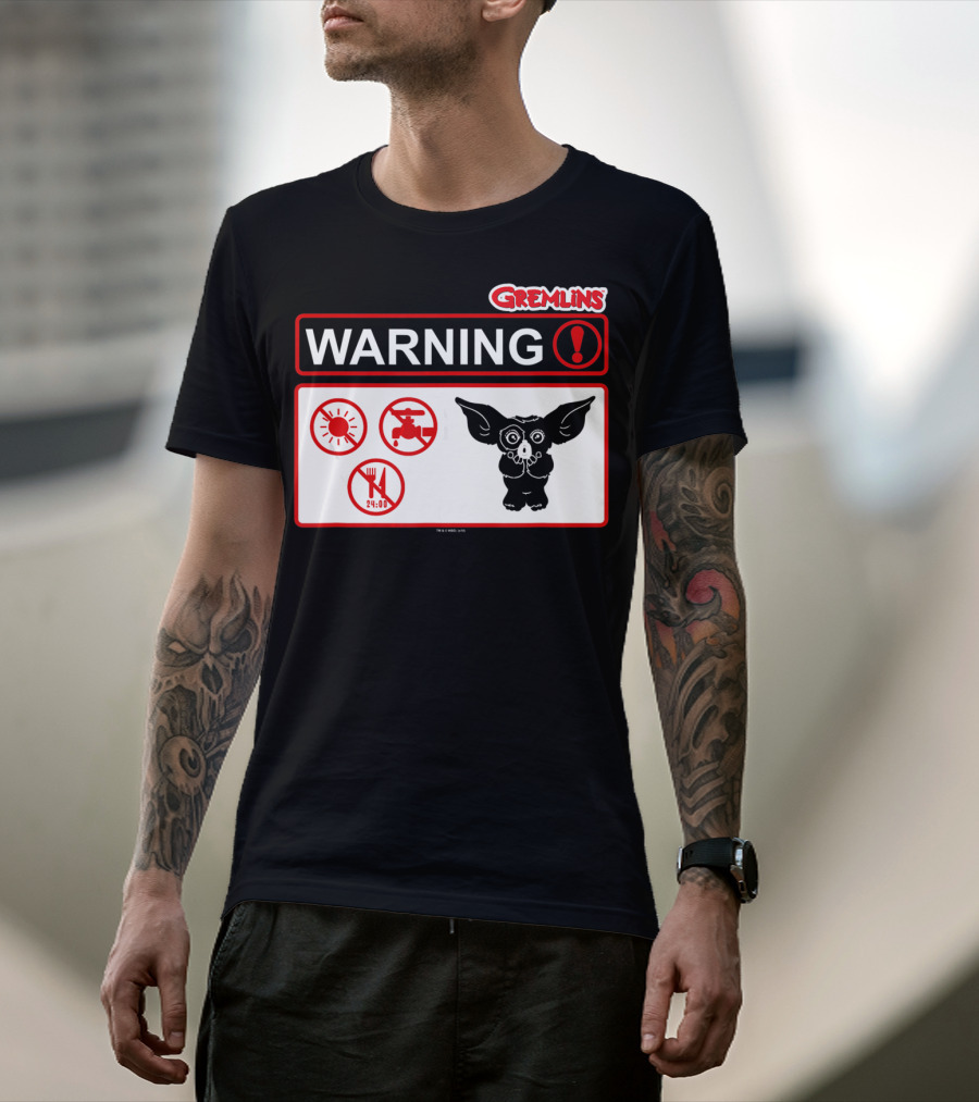Gremlins Warning Sign Icons Gizmo T-Shirt