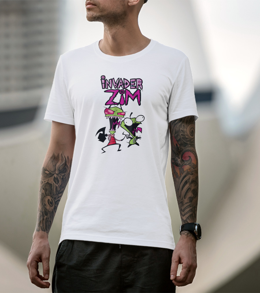 Nickelodeon Invader Zim Animated Characters Zim And GIR T-Shirt