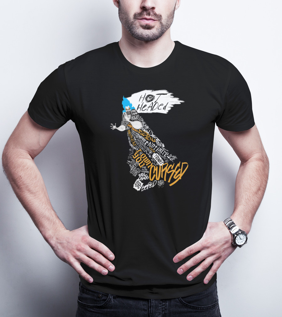 Disney Villains Hades Hot Headed Cursed Chaos Power Orders Word T-Shirt