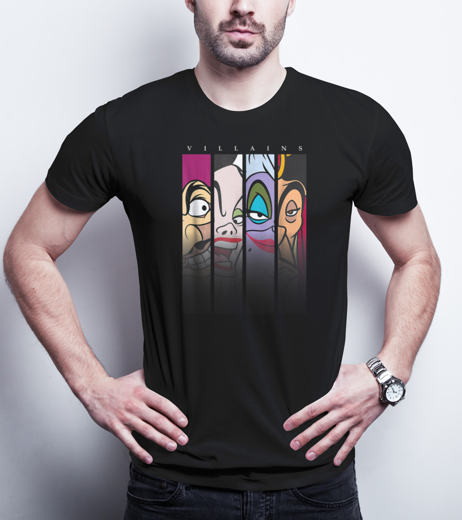 Villains Disney Evil Characters Split-Face T-Shirt