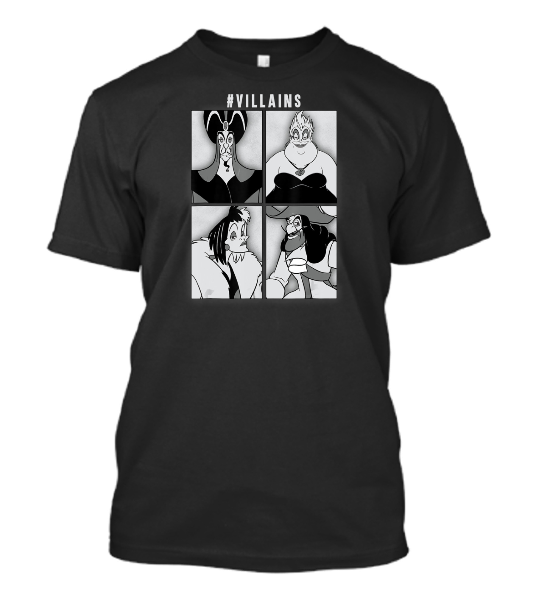 Villains Disney Wanted Jafar Ursula Cruella Hook T-Shirt