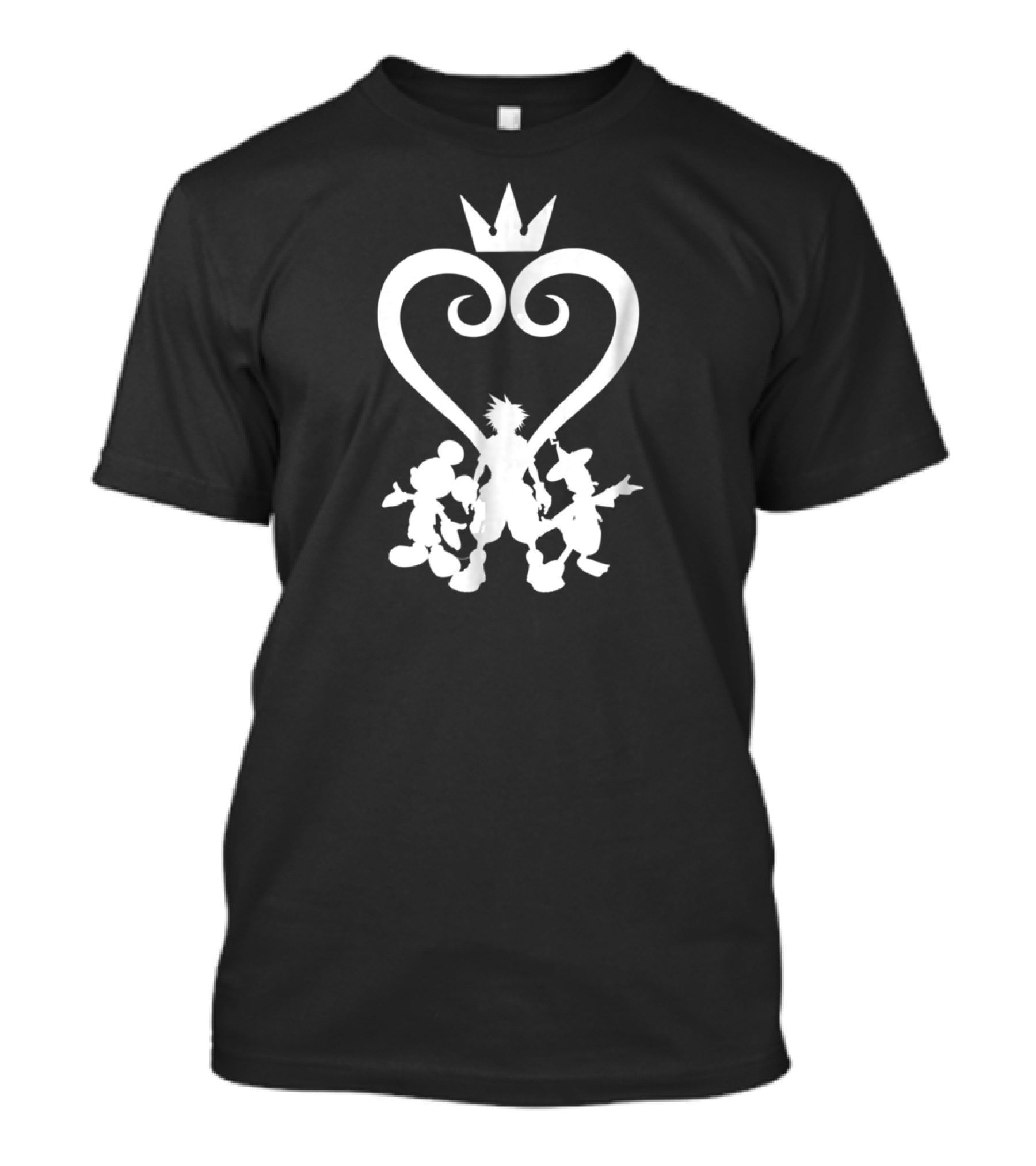 Kingdom Hearts Disney Characters Silhouettes With Heart Crown T-Shirt