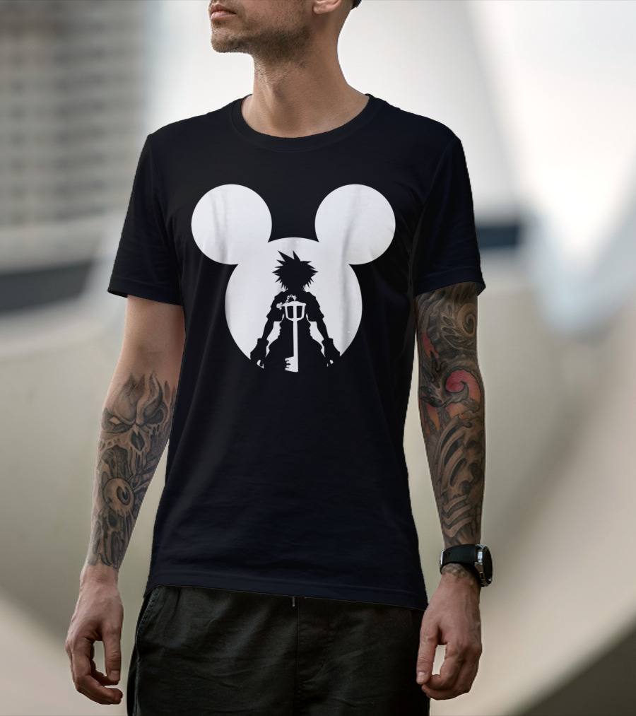 Disney Kingdom Hearts Sora Silhouette Keyblade Mickey Ears T-Shirt