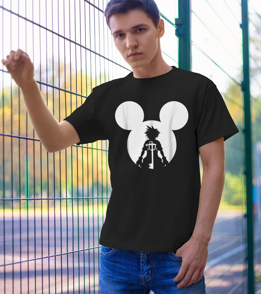 Disney Kingdom Hearts Sora Silhouette Keyblade Mickey Ears T-Shirt