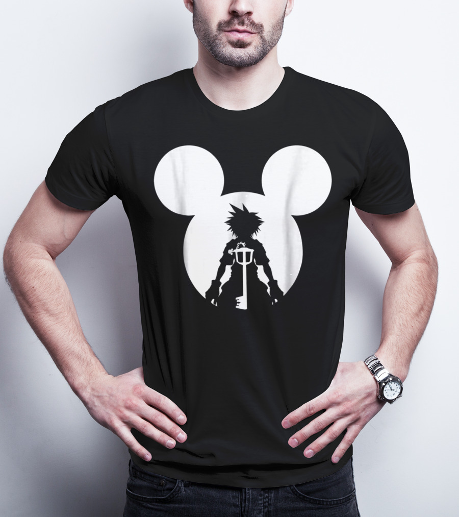 Disney Kingdom Hearts Sora Silhouette Keyblade Mickey Ears T-Shirt