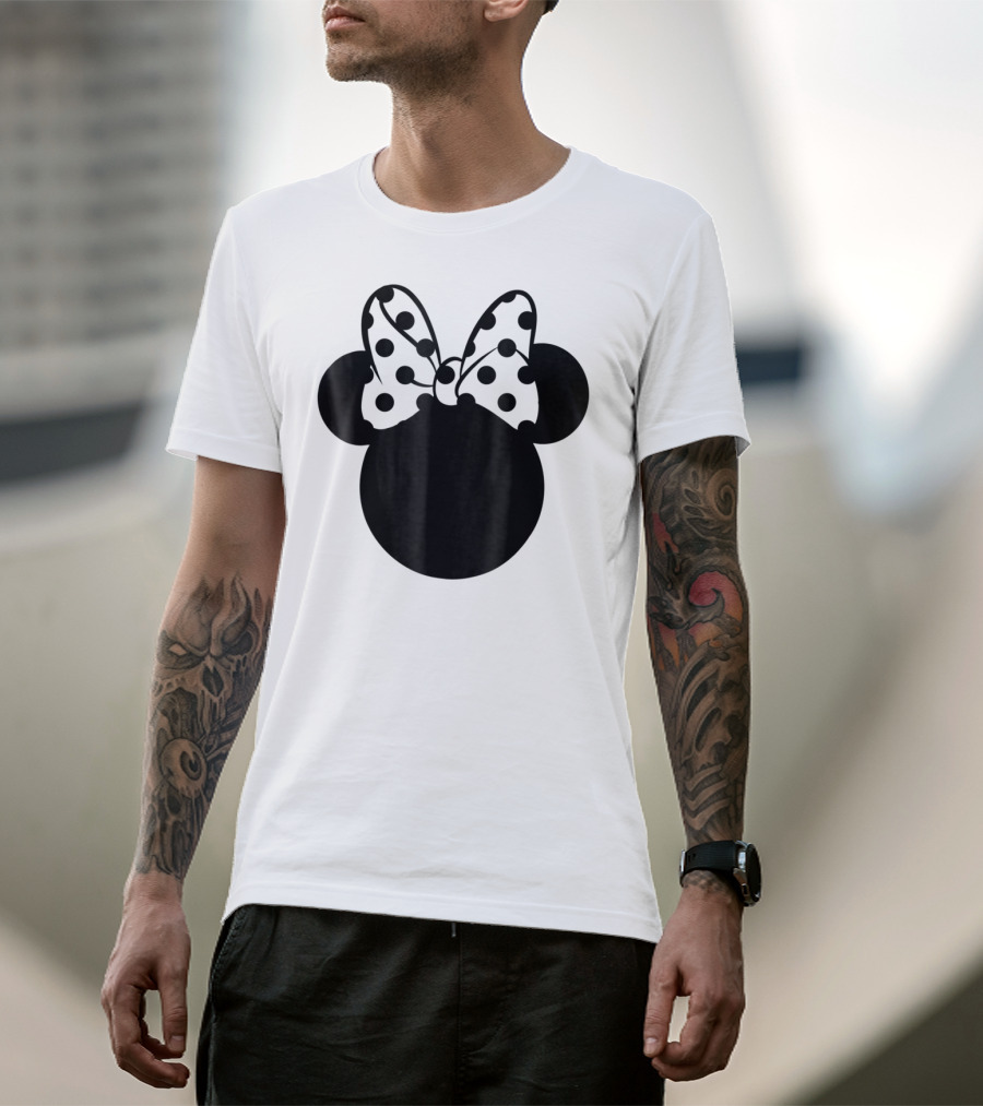 Minnie Mouse Silhouette With Polka Dot Bow Disney T-Shirt