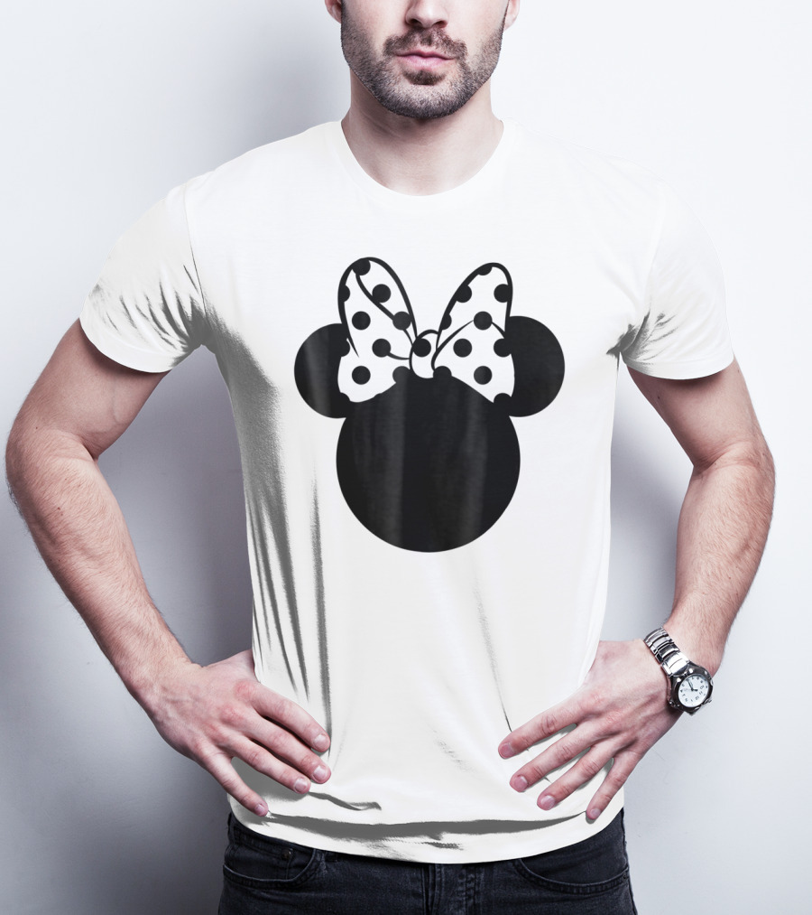 Minnie Mouse Silhouette With Polka Dot Bow Disney T-Shirt