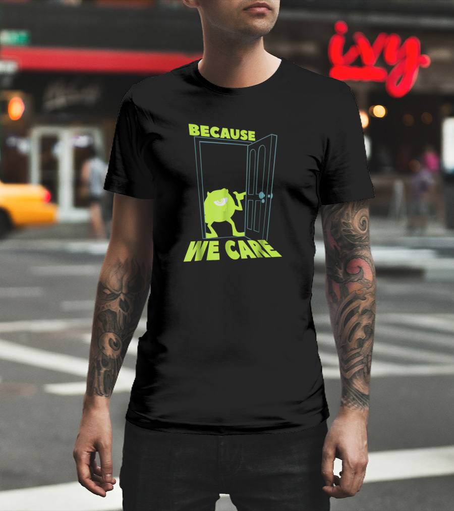 Disney Pixar Monsters Inc. Mike Because We Care Doorway T-Shirt