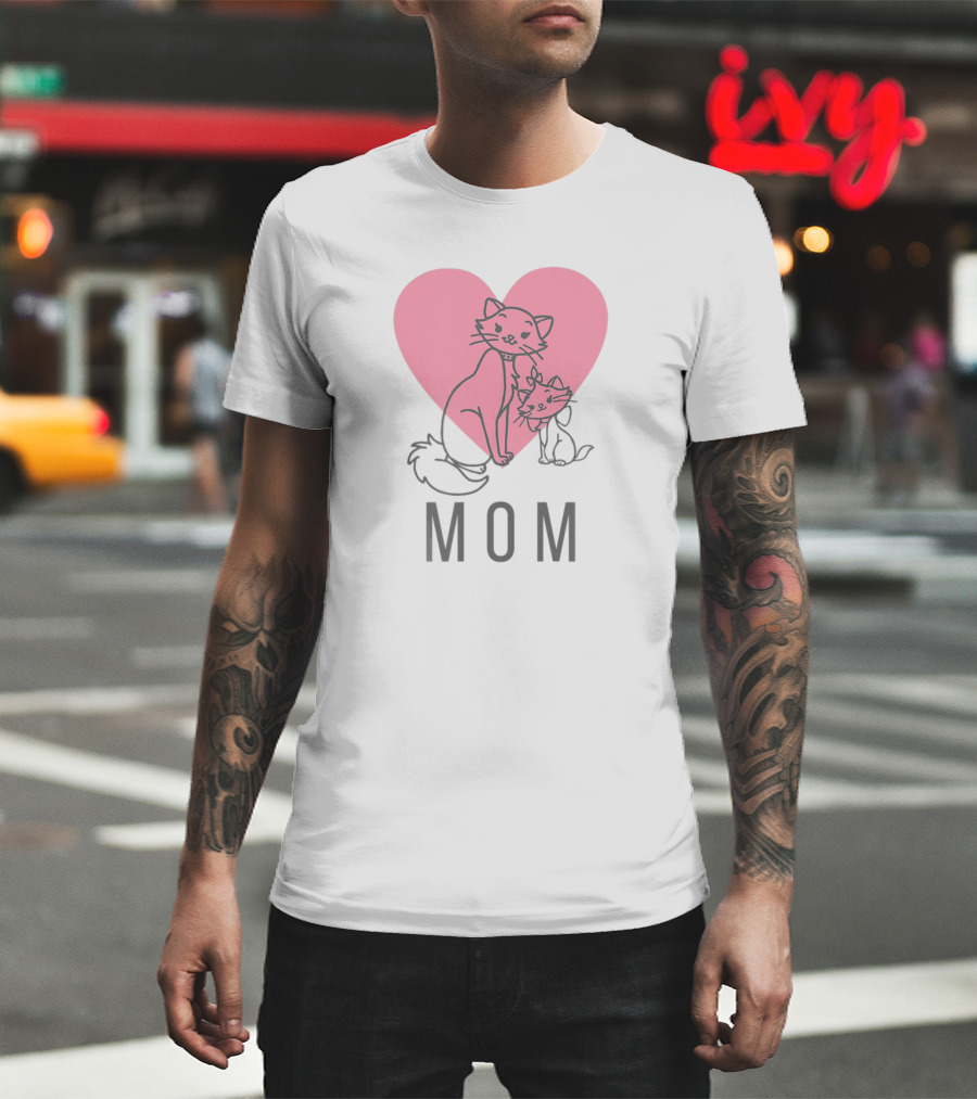 Disney Aristocats Duchess And Marie Mom Heart T-Shirt