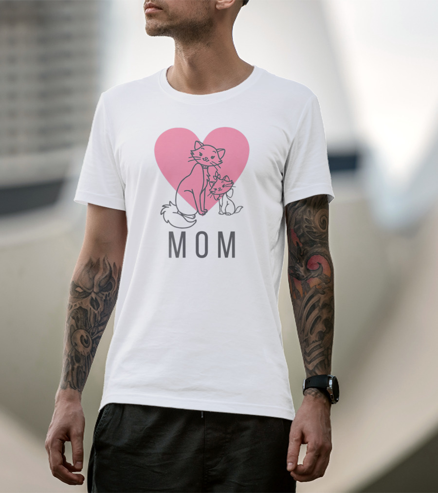 Disney Aristocats Duchess And Marie Mom Heart T-Shirt