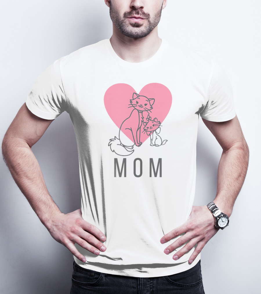 Disney Aristocats Duchess And Marie Mom Heart T-Shirt