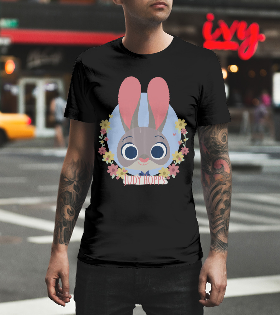 Zootopia Judy Hopps Floral Spring Wreath Disney T-Shirt