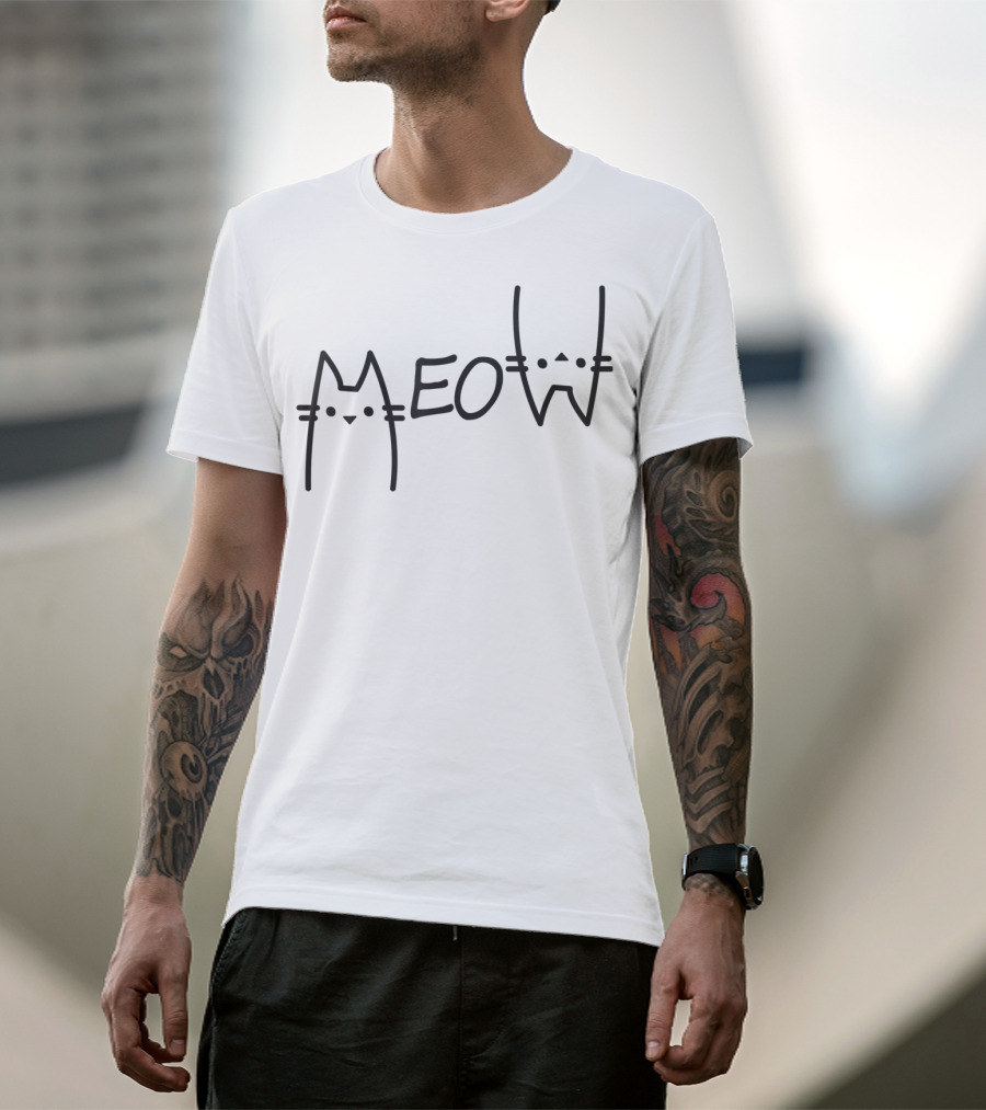 Funny Cat Lover's Meow Letter T-Shirt