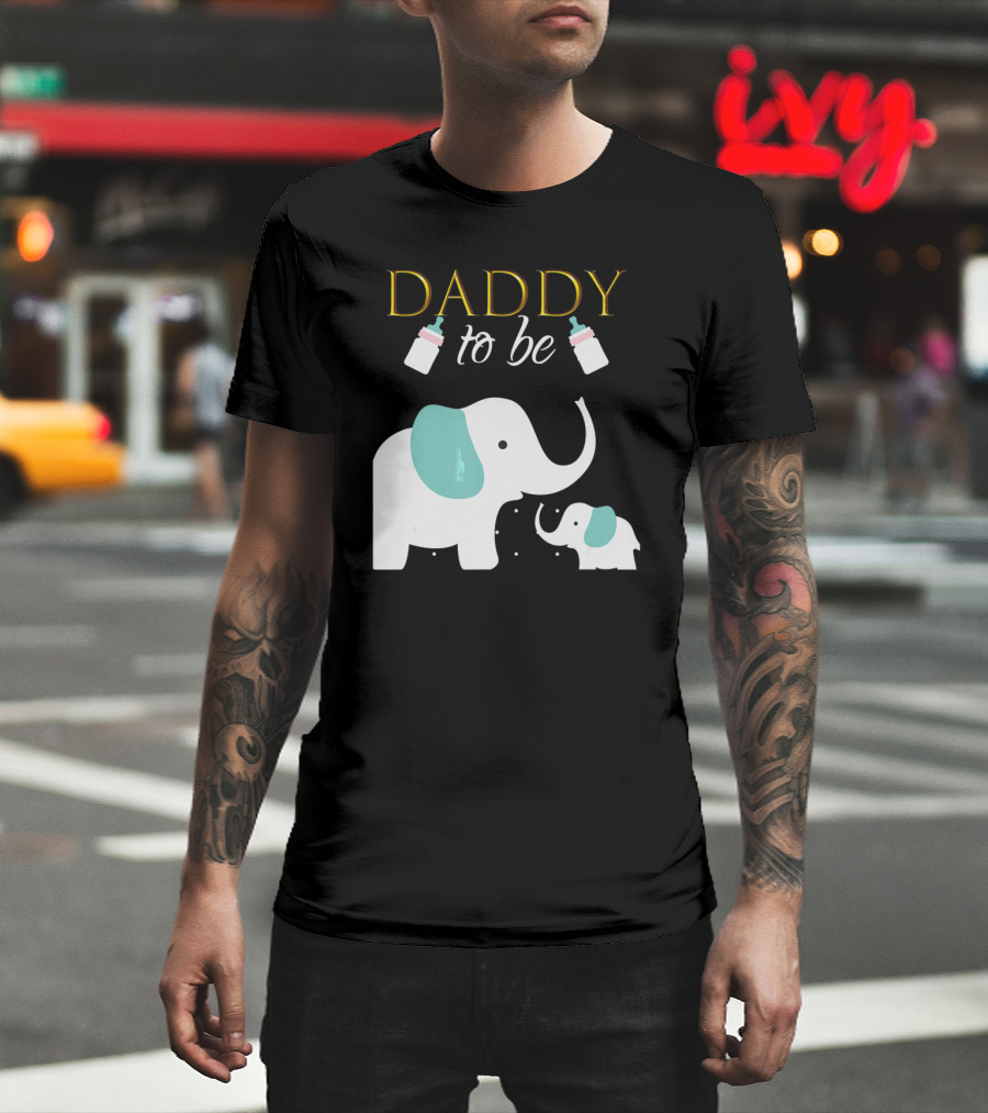 DADDY To Be Mens Elephant Baby Shower Boy T-Shirt