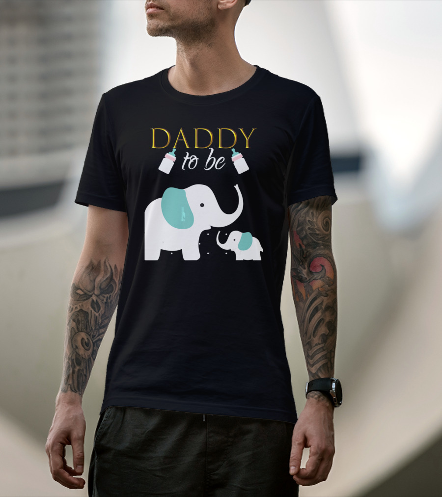 DADDY To Be Mens Elephant Baby Shower Boy T-Shirt