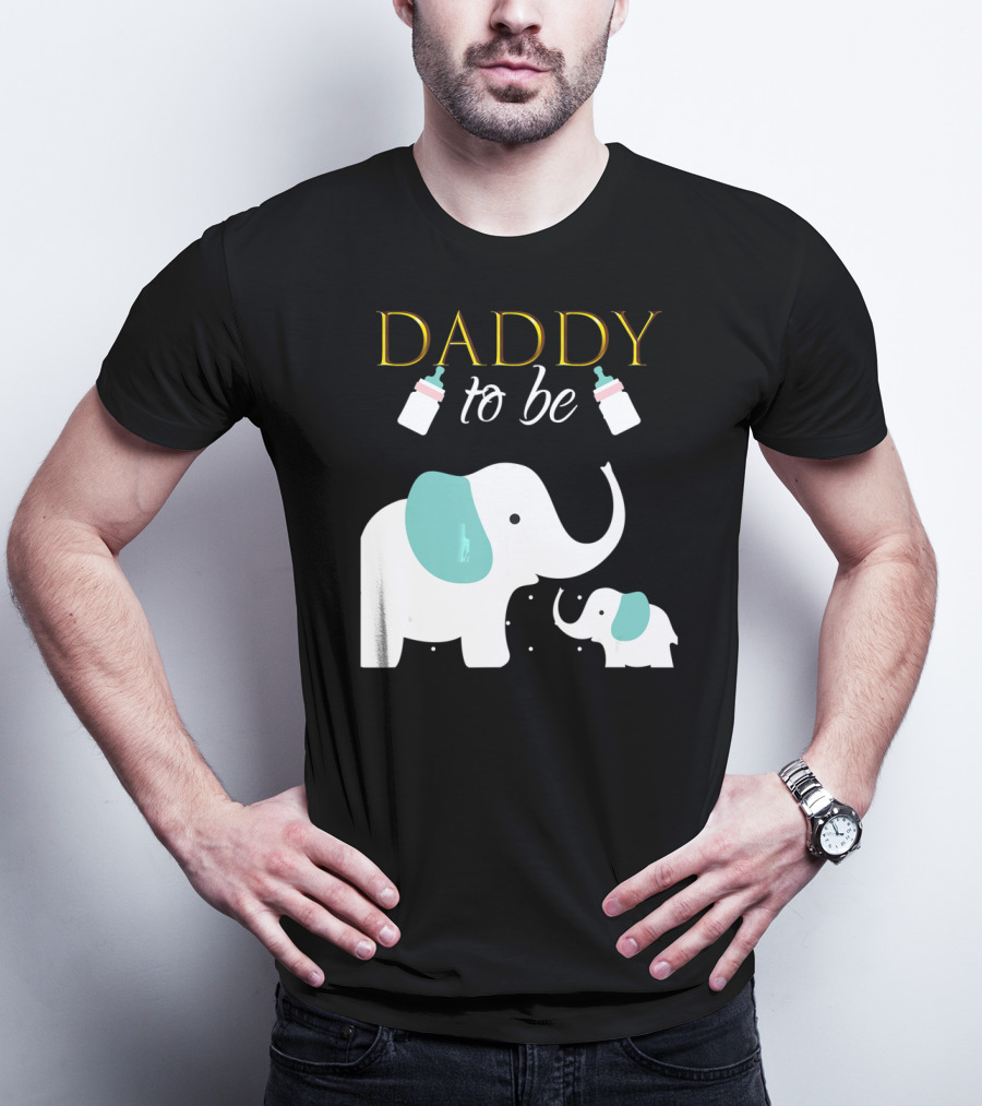 DADDY To Be Mens Elephant Baby Shower Boy T-Shirt