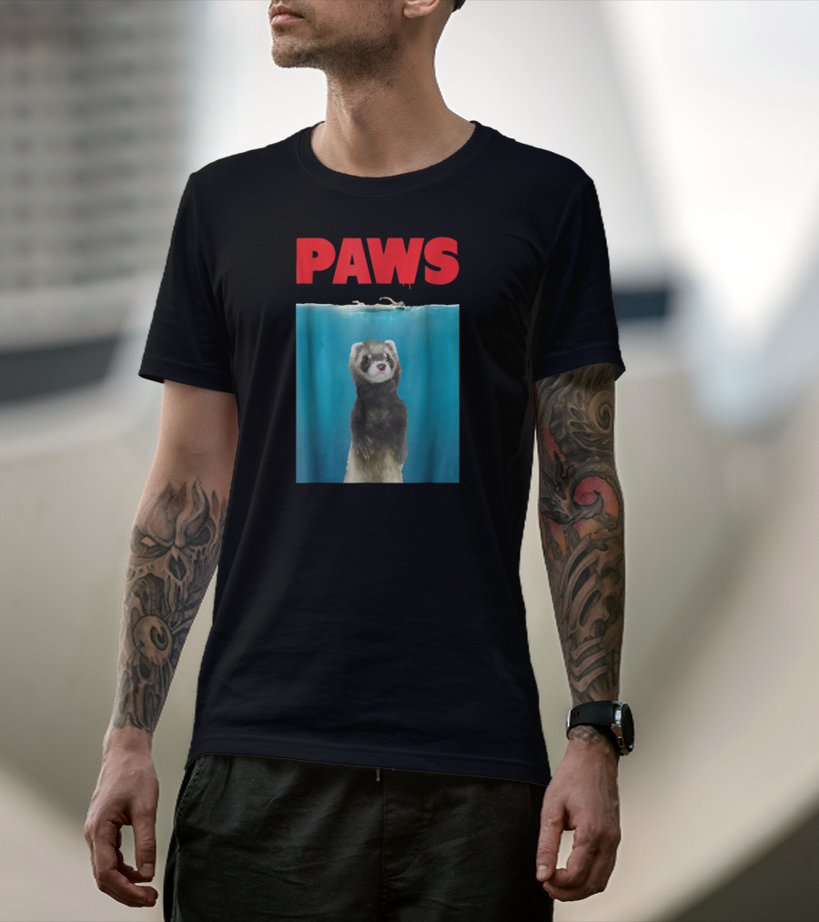 Paws Ferret Jaws Parody For Ferret Lovers T-Shirt