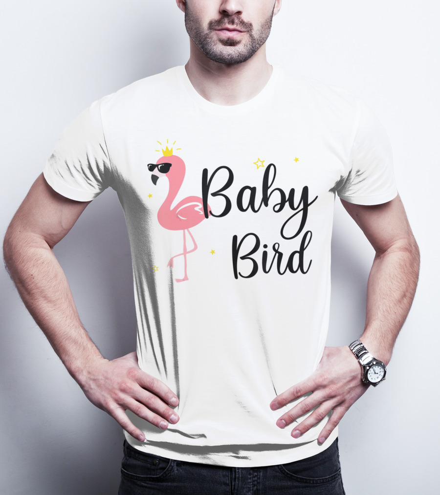 Baby Bird Flamingo Sunglasses Crown Stars T-Shirt