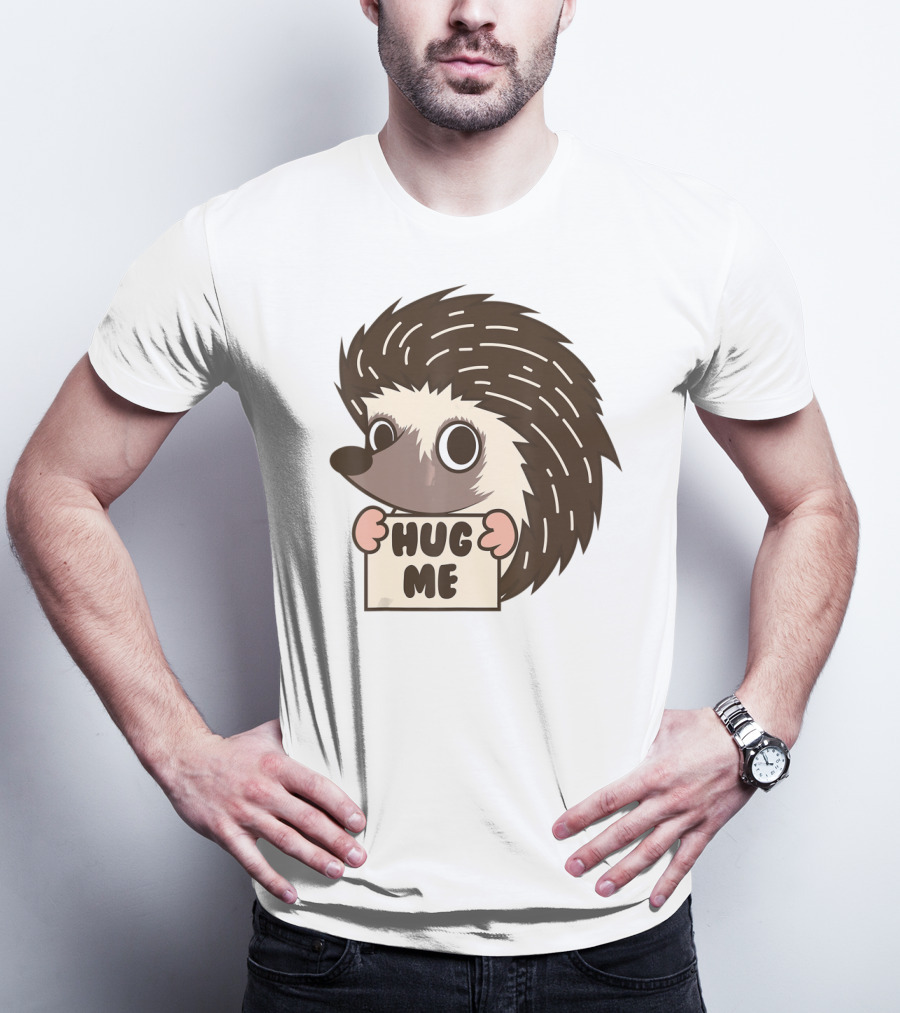 Hedgehog Hug Me Cute I Heart Porcupines T-Shirt