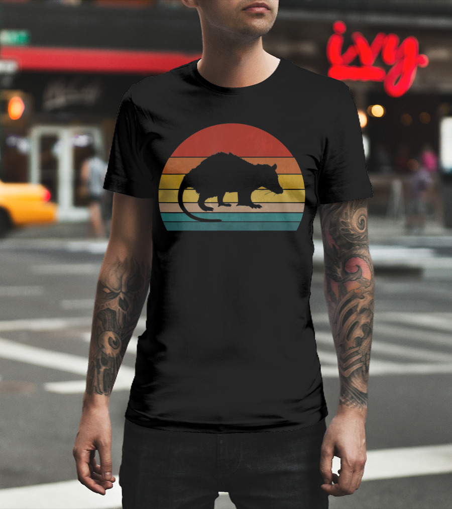 Opossum Vintage Style Possum Retro Sunset T-Shirt