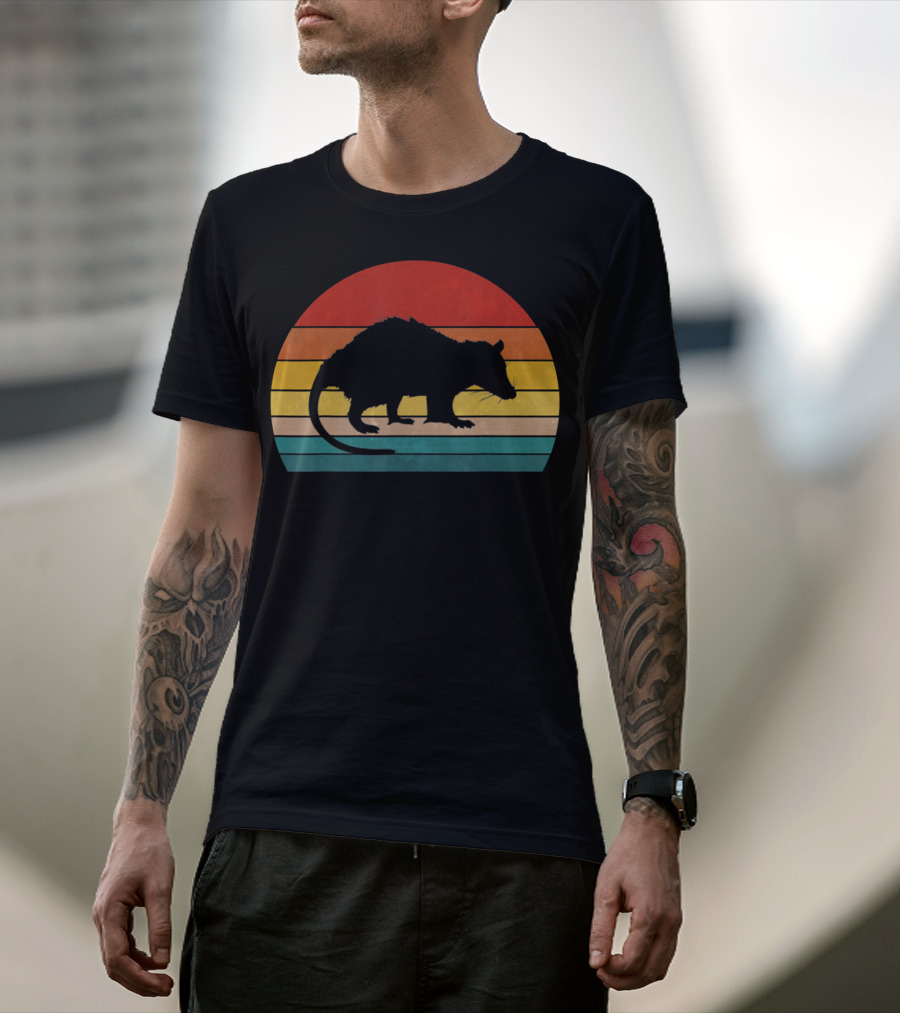 Opossum Vintage Style Possum Retro Sunset T-Shirt
