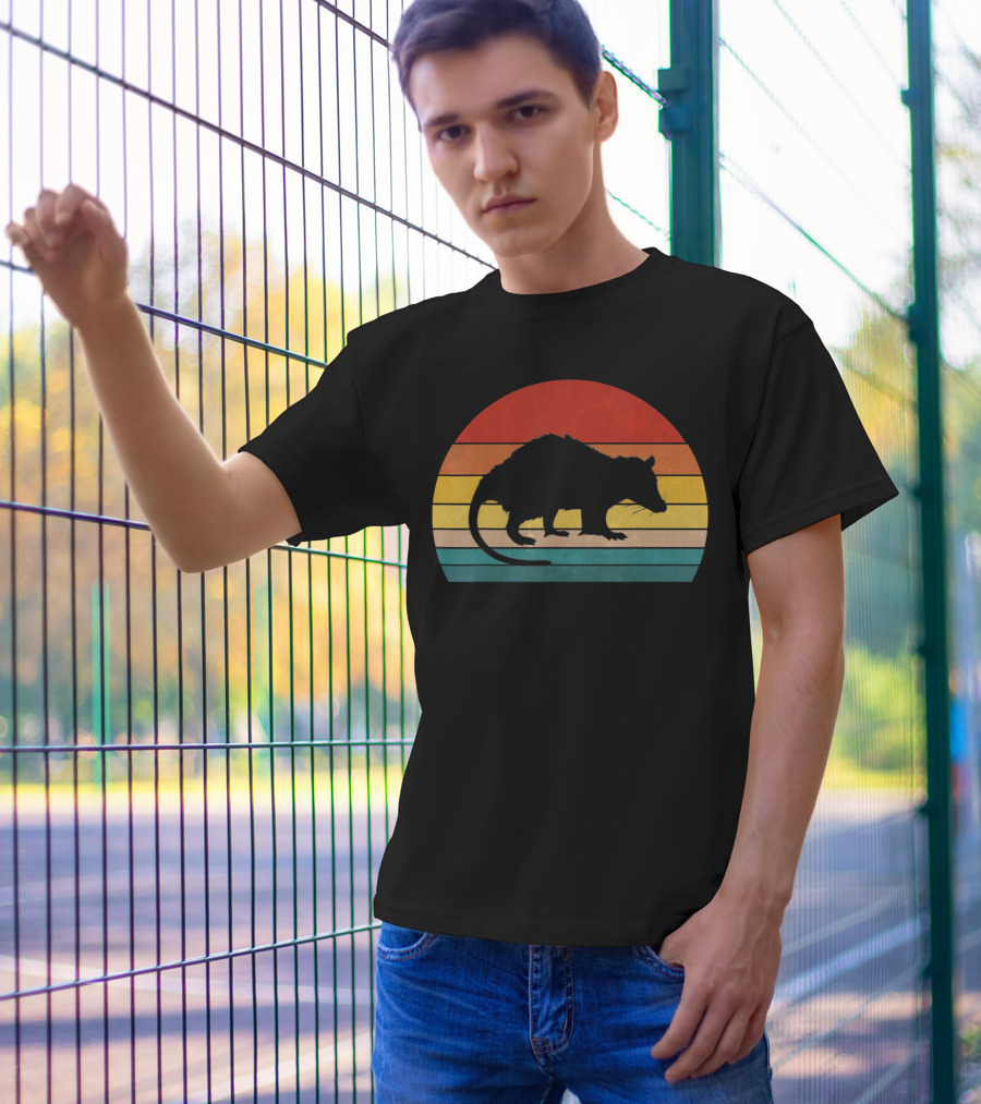 Opossum Vintage Style Possum Retro Sunset T-Shirt