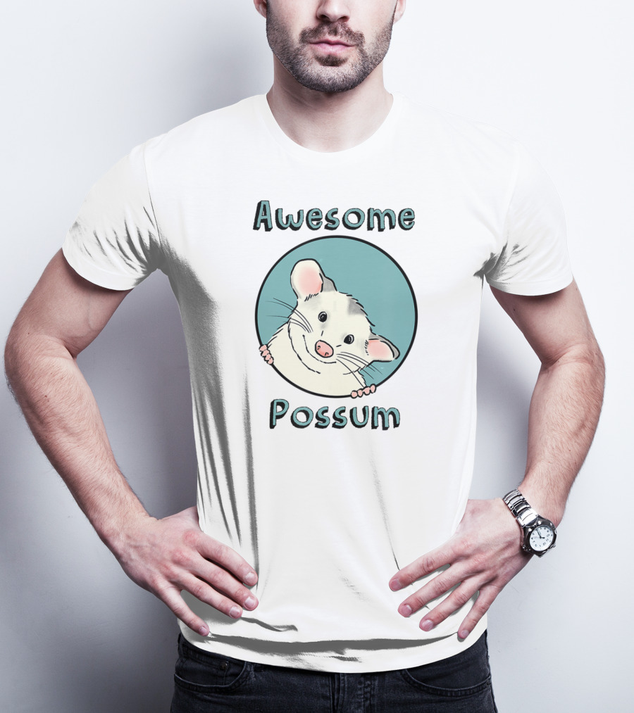 Awesome Possum Opossum Lover Cute Possum Circle Cartoon T-Shirt