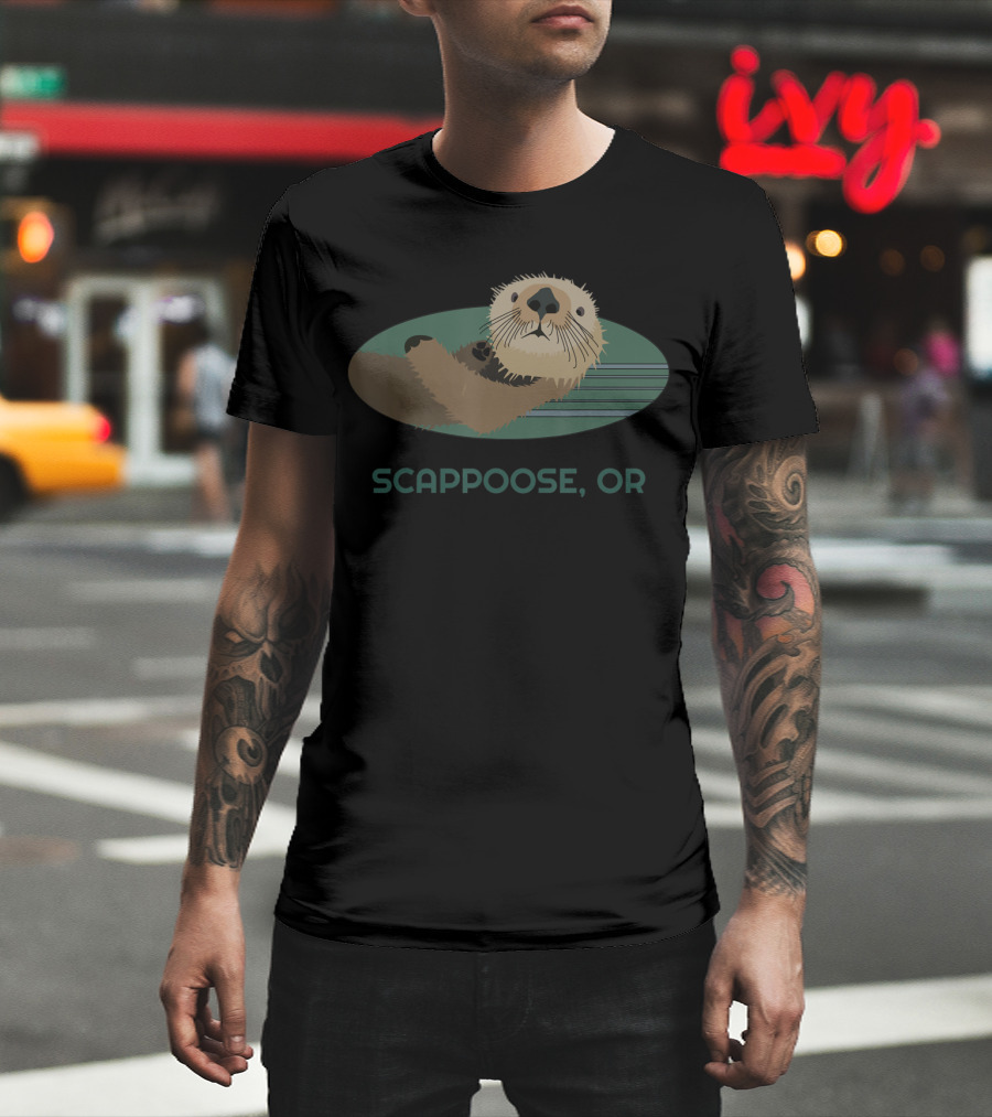 Scappoose OR Cute Otter Coast Resident Fisherman T-Shirt