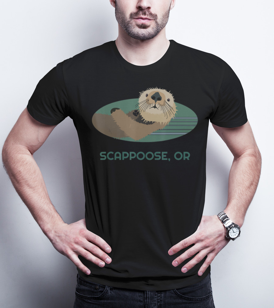 Scappoose OR Cute Otter Coast Resident Fisherman T-Shirt