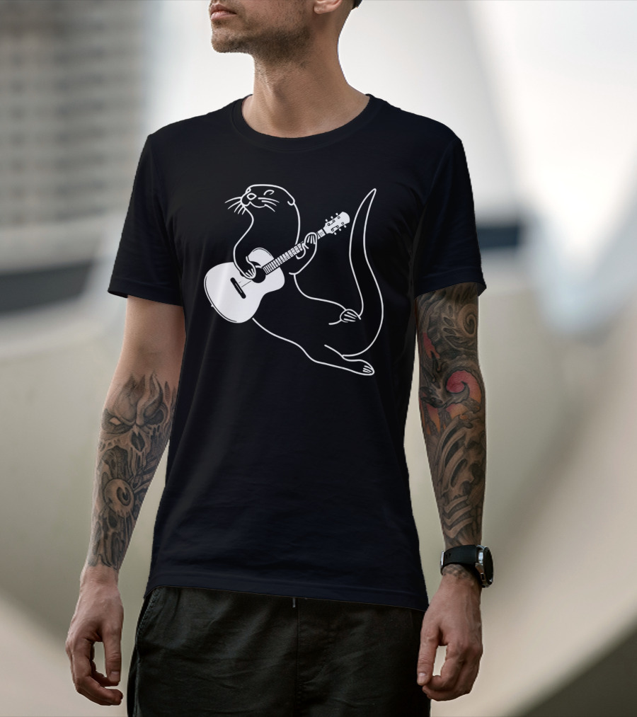 Guitar Playing Otter Music Cool Fun T-Shirt