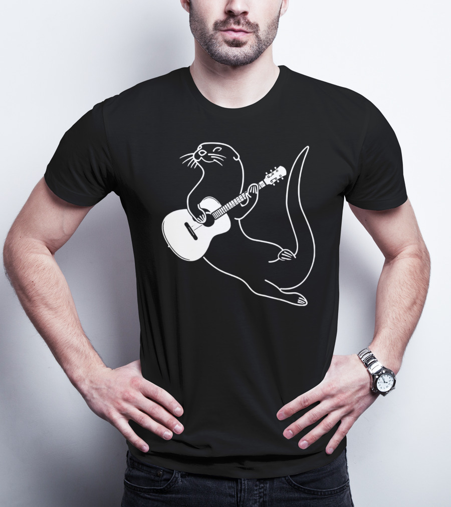 Guitar Playing Otter Music Cool Fun T-Shirt