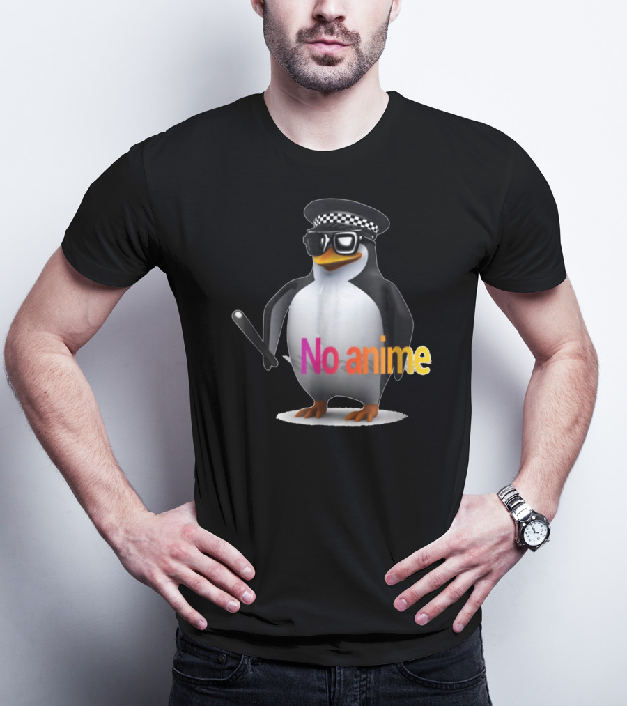 Penguin With Hat And Sunglasses No Anime T-Shirt