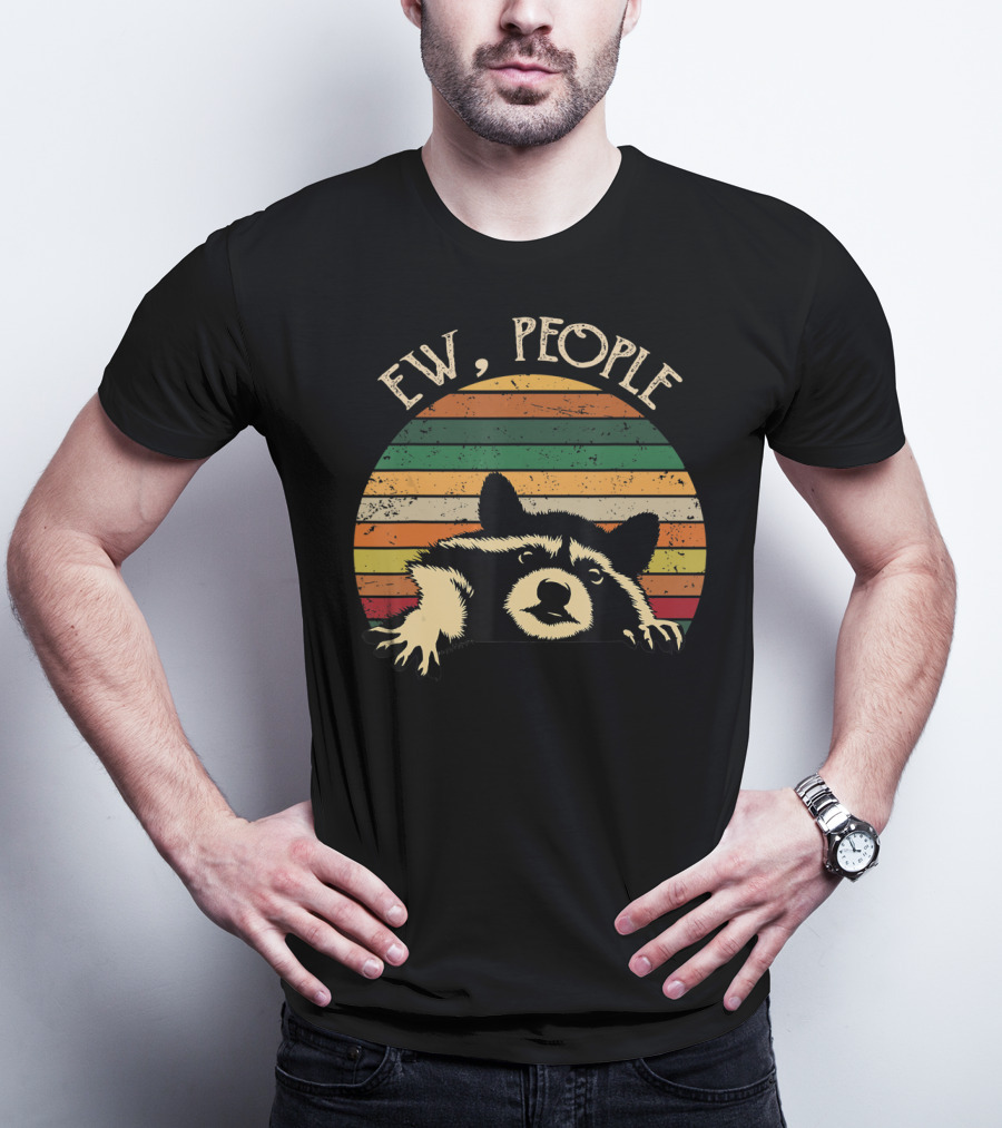 Retro Vintage Ew People Raccoon Lover T-Shirt