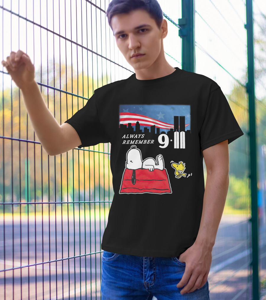 Always Remember 9 11 Snoopy Peanuts Movie Twin Towers T-Shirt