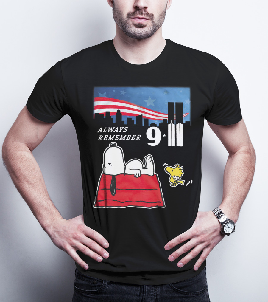 Always Remember 9 11 Snoopy Peanuts Movie Twin Towers T-Shirt