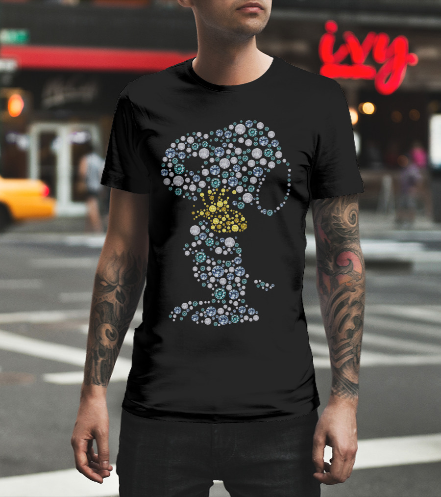 Bubble Dog Snoopy Peanuts Movie Crystal T-Shirt