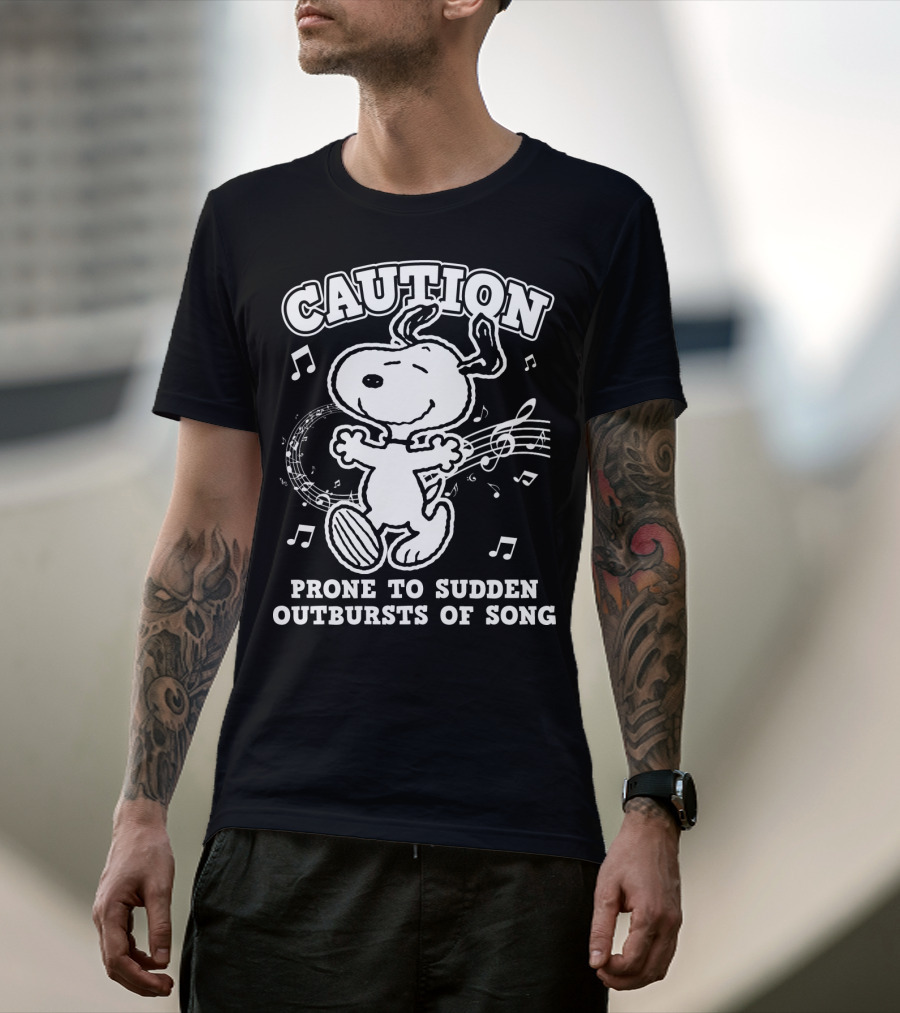 Caution Prone To Sudden Outbursts Of Song Snoopy Peanuts T-Shirt