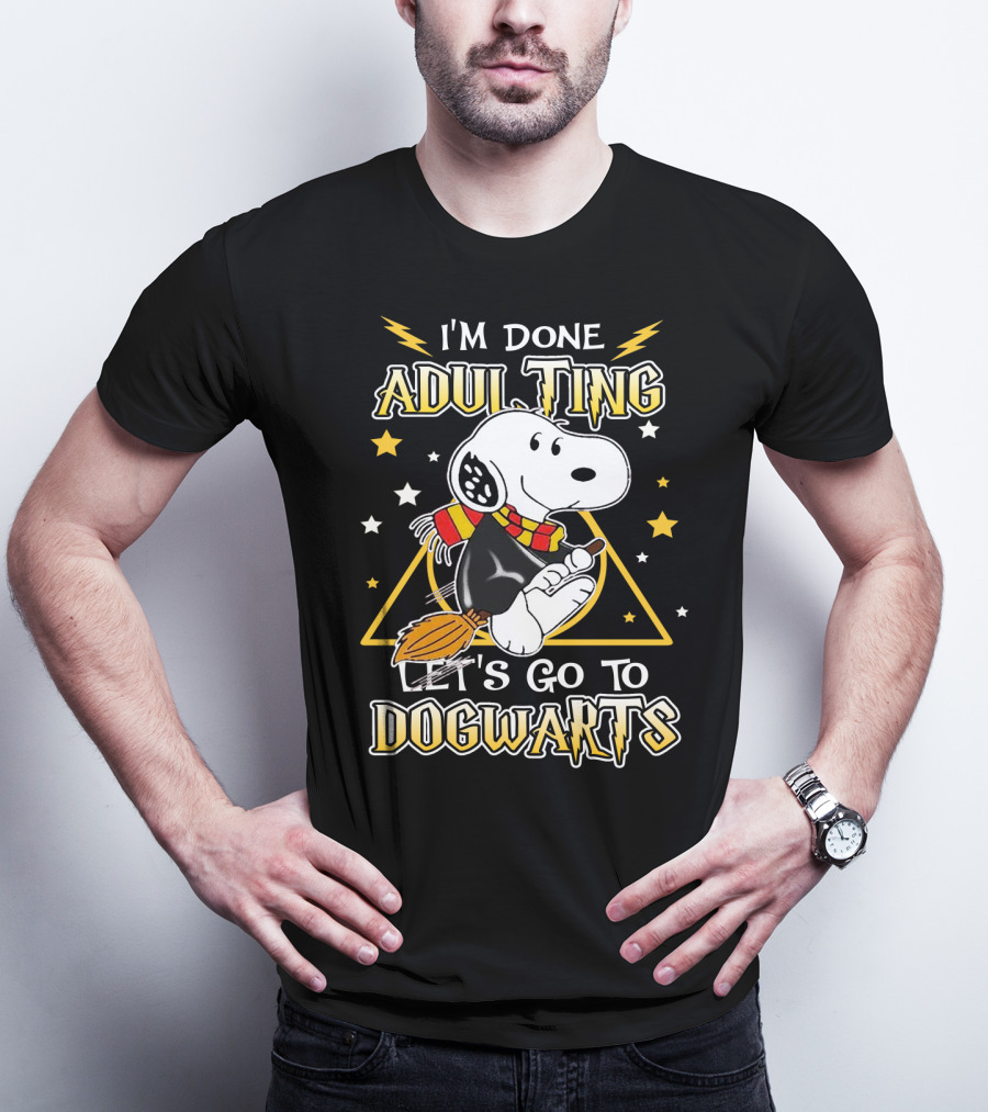 I'm Done Adulting Let's Go To Dogwarts Snoopy Peanuts Movie T-Shirt