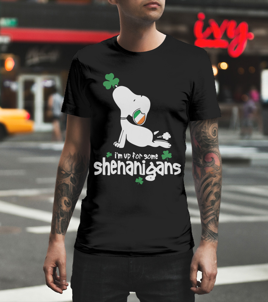 I'm Up For Some Shenanigans St Patrick Snoopy The Peanuts Movie T-Shirt