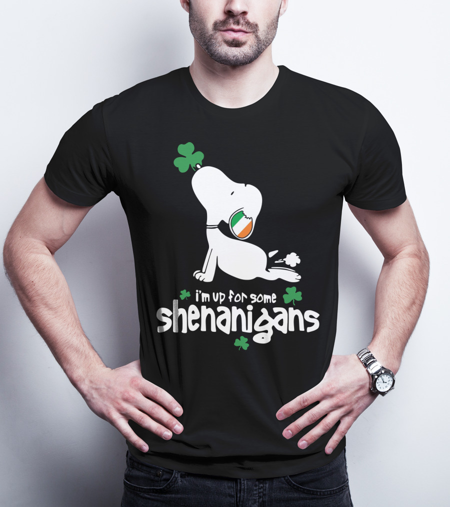 I'm Up For Some Shenanigans St Patrick Snoopy The Peanuts Movie T-Shirt