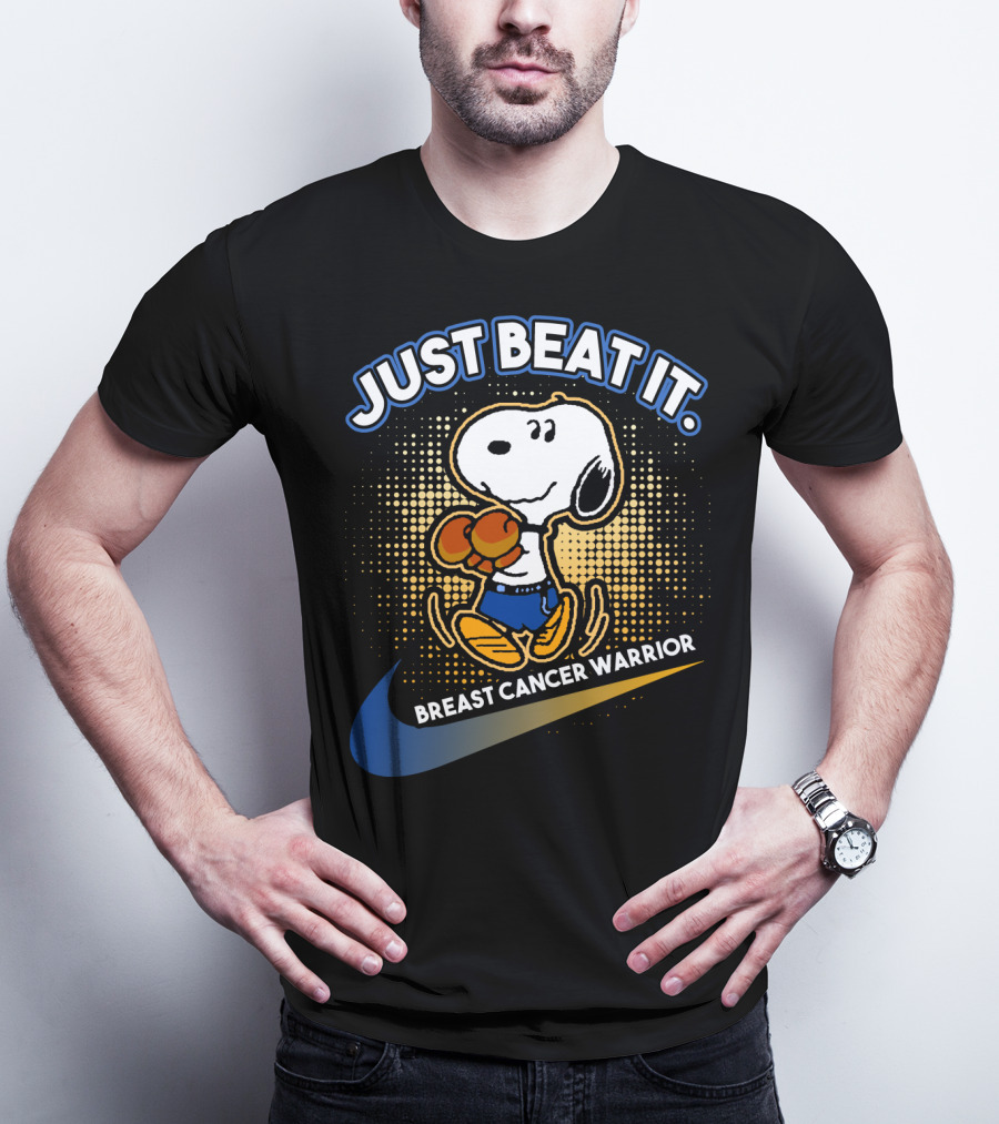 Just Beat It Snoopy Breast Cancer Warrior T-Shirt