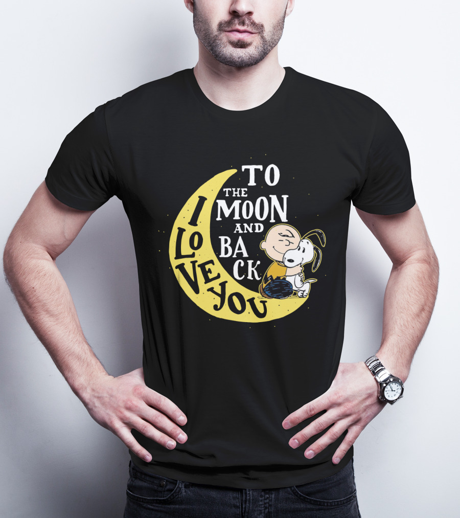 Love You To The Moon And Back Snoopy The Peanuts Movie Charlie Brown Hugging T-Shirt