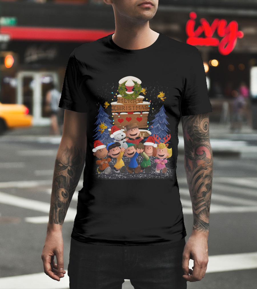 Merry Christmas With Friends Snoopy The Peanuts Movie Holiday T-Shirt