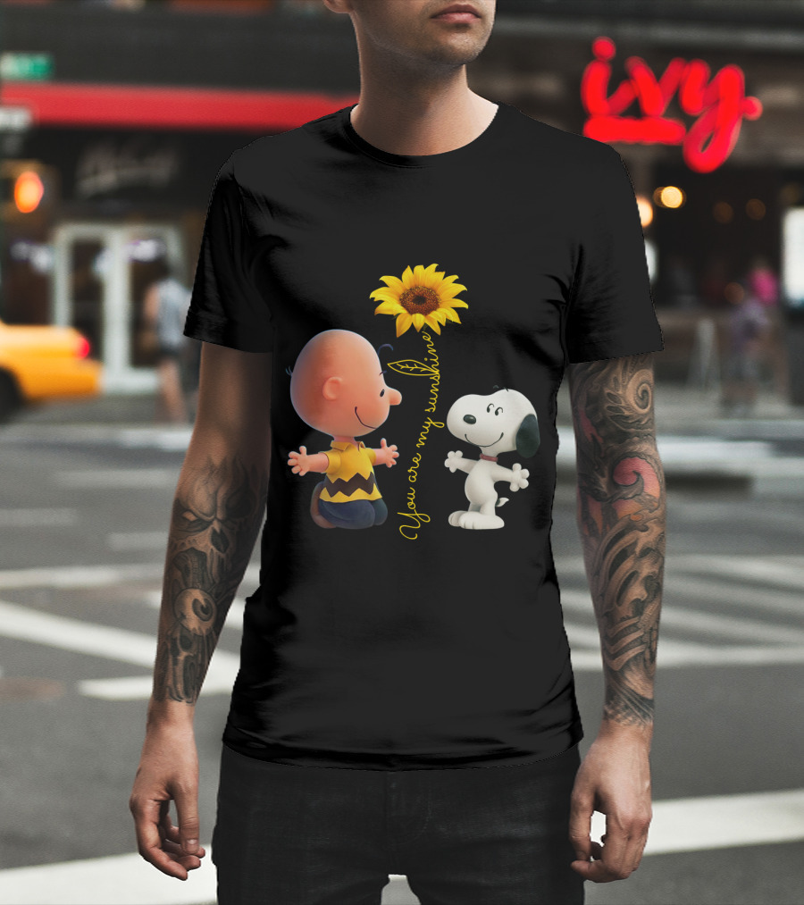 You Are My Sunshine Sunflower Hippie Snoopy The Peanuts Movie T-Shirt