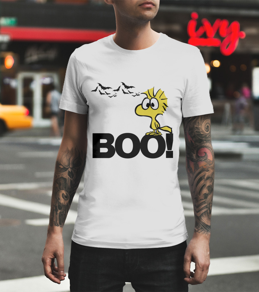 Woodstock Boo Halloween The Peanuts Movie Snoopy Bats T-Shirt