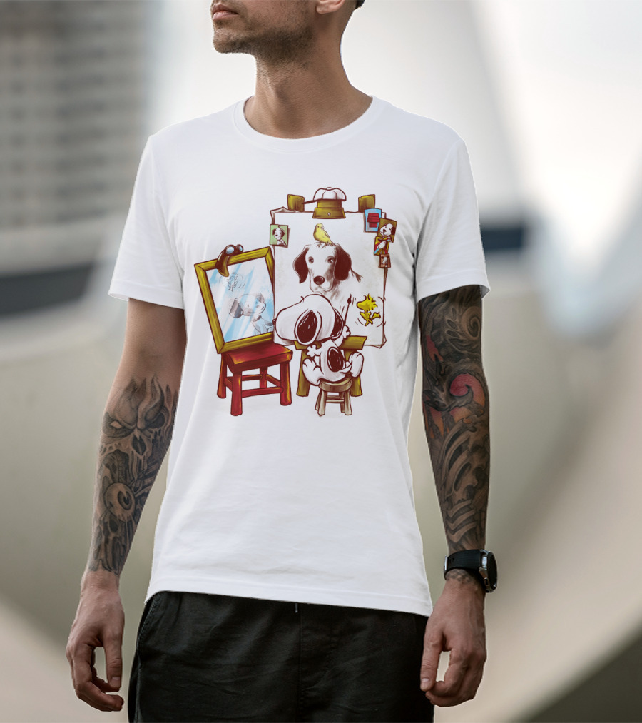 Snoopy Drawing Himself With Woodstock From The Peanuts Movie T-Shirt